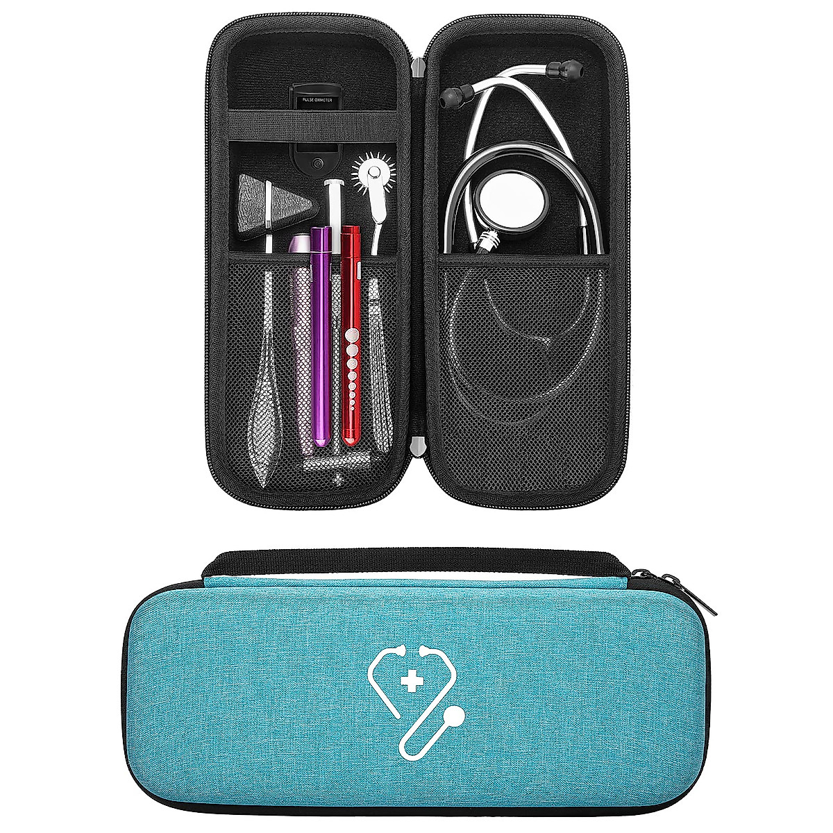 YINKE Stethoscope Case for 3M Littmann Classic III/Cardiology IV/Lightweight II S.E. & MDF Acoustica Stethoscope, Hard Organizer Storage Bag for Nurses and Doctors Accessory (Blue)