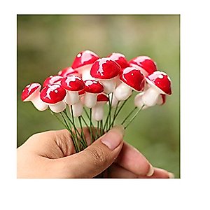 UTENEW Cute Resin Craft Decoration Mushroom Fairy Garden Miniatures Accessories (Pack of 50)