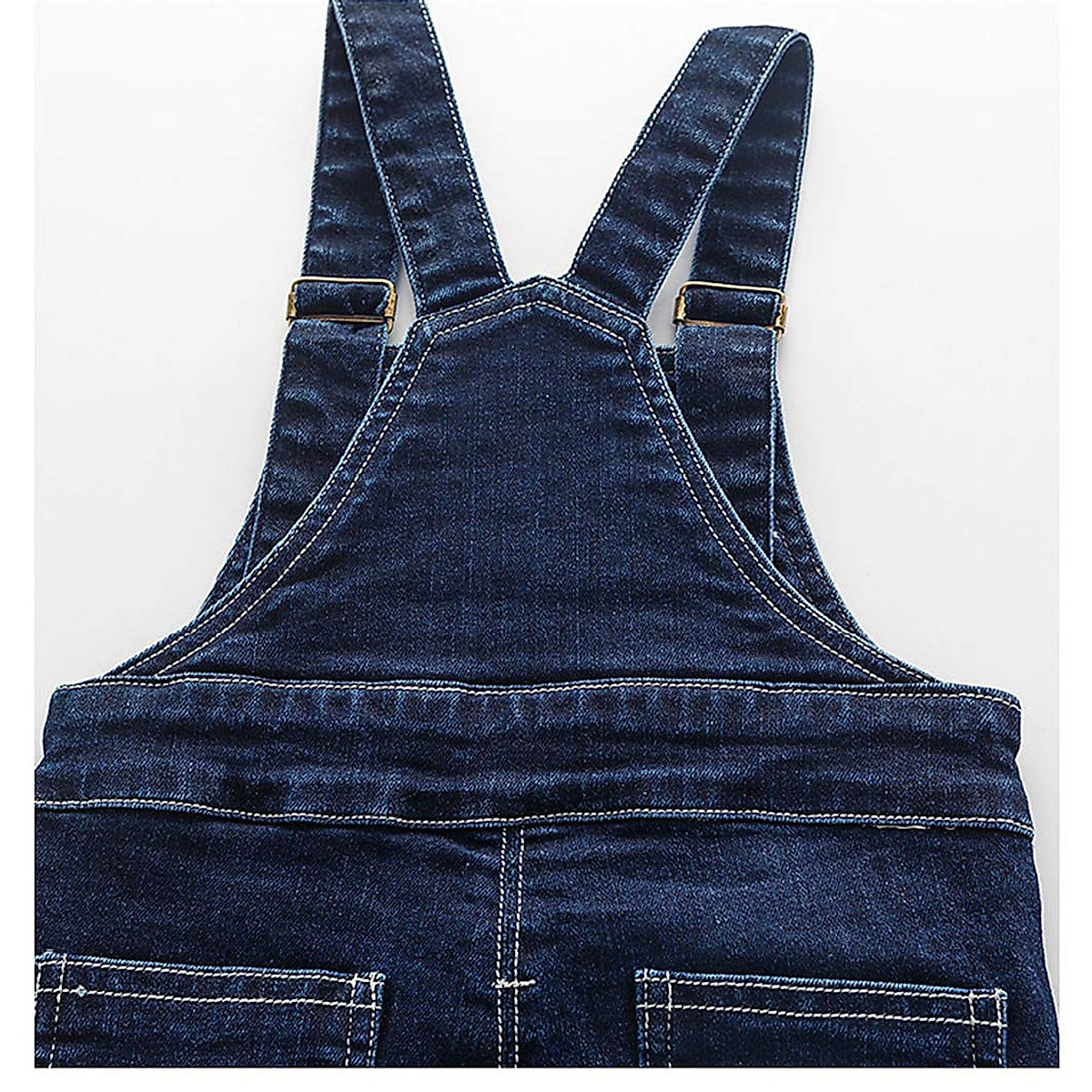 KIDSCOOL SPACE Baby & Little Boys/Girls Denim Overalls,Jean Workwear,Deep Blue,18-24 Months