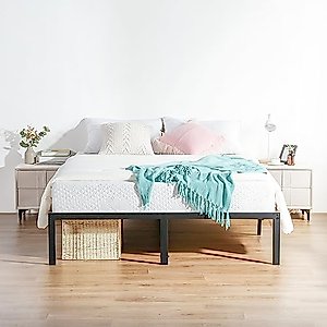 Olee Sleep 18 inch Heavy Duty King Steel Slat, No Box Spring Needed, Metal, Black