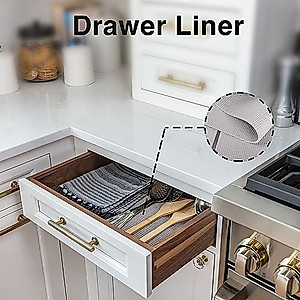 BUTJIJV Thicken Shelf Liner for 12 inch Wire Shelving - (5mm Thick) 11.4×98 Inch, Heavy Duty Wire Shelf Liner, Strong Grip, Non-Slip, Easy to Cut Drawer Liner