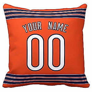 ANTKING Chicago Throw Pillow Custom Any Name and Number for Men Youth Boy Gift 16" x 16", 18" x 18"
