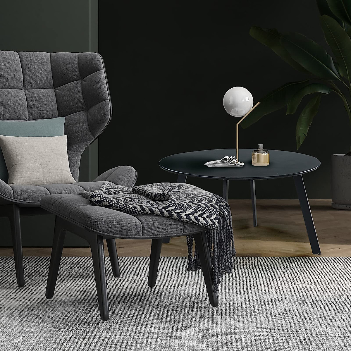 Grand Patio Round Steel Patio Coffee Table, Weather Resistant Outdoor Large Side Table, Black…