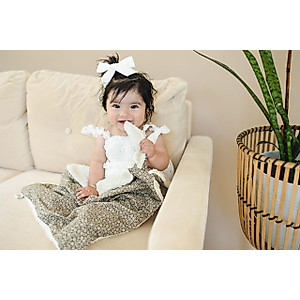 Leyl&Ari Plush Lovey, Bunny Ear Security Blankie, Soft Premium Quality, Gender Neutral Unisex Gift, Made in USA