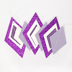 Purple-White Lavender Party-Decorations Paper Garland - 39ft Women Girl Birthday Hanging Streamers Banner,Baby Bridal Shower Wedding Engagement Bachelorette Graduation Decor Hugtmr