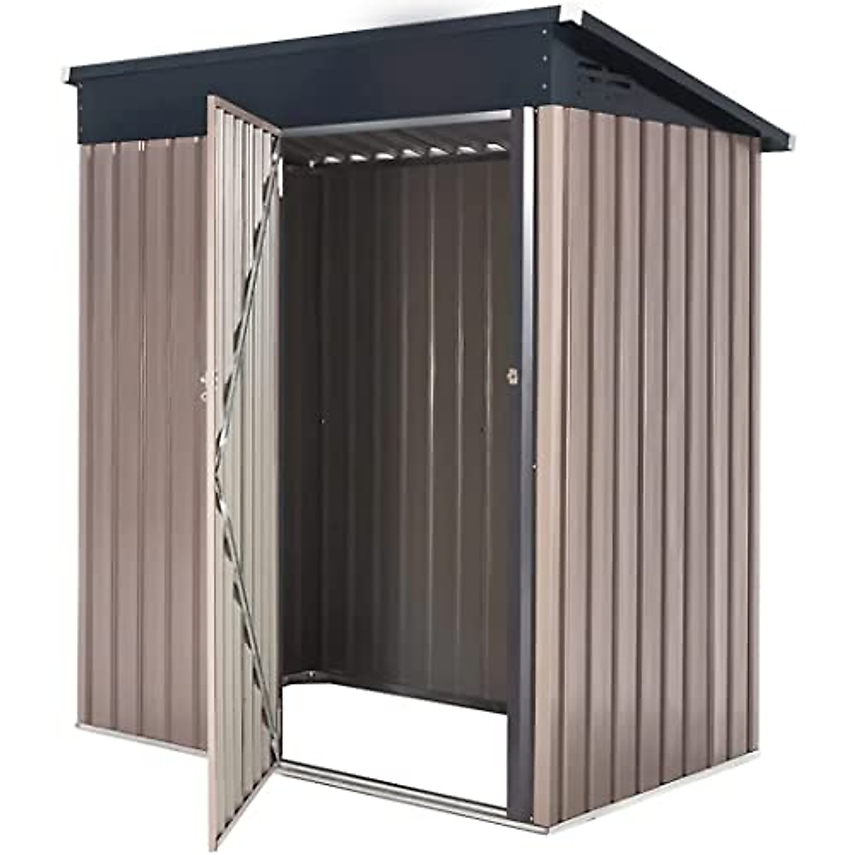 5 feet Width x 3 feet Depth Metal Storage Shed, Thicker Galvanized Steel Upgrade Tool Storage shed, Durable and Stable House shed, Outdoor Storage Cabinet.