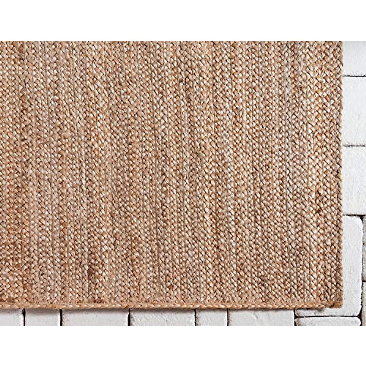 Unique Loom Braided Jute Collection Classic Quality Made Natural Hand Woven Area Rug (2' 0 x 3' 0 Rectangular, Natural)