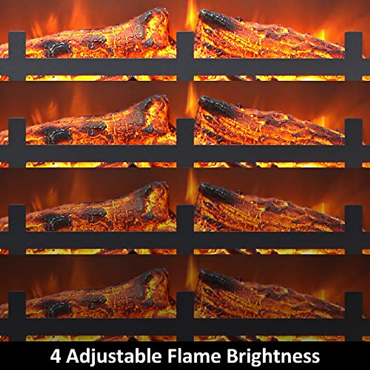 Rodalflame 23 inch Electric Fireplace Insert with Remote Control, 750/1500w, 3 Adjustable Brightness Flames, Overheat Protection, Black