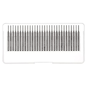 HARFINGTON 30pcs Diamond Grinding Burrs Carving Bits 1mm Cylindrical Head Mounted Point 1/8 Shank for Rotary Tool
