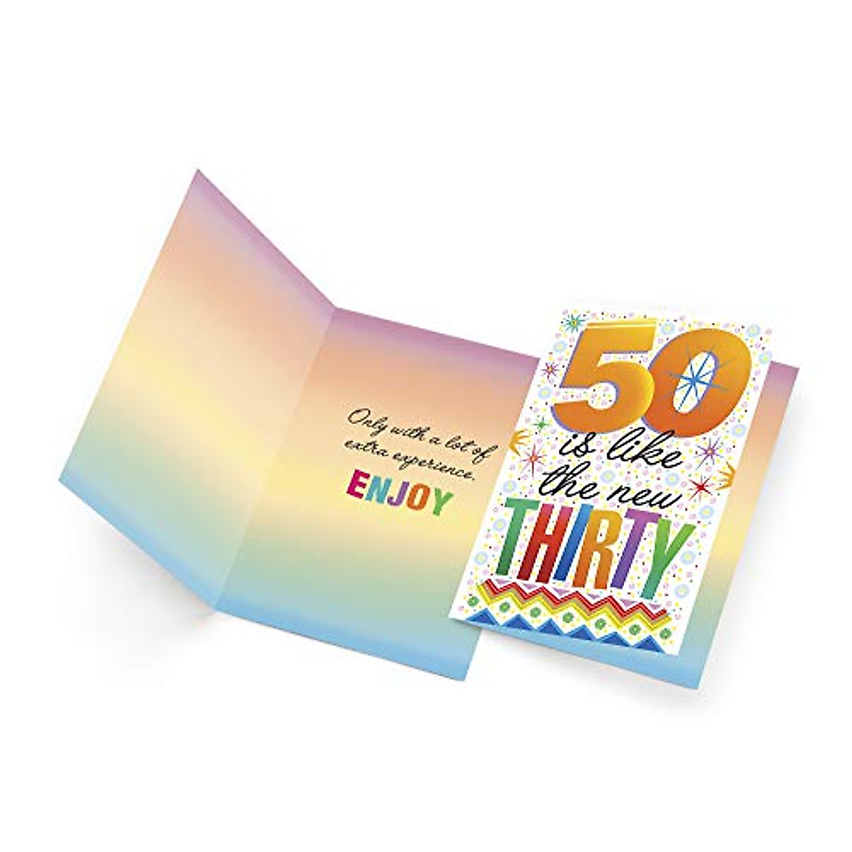 Happy 50th Birthday Card | Made in America | Eco-Friendly | Thick Card Stock with Premium Envelope 5in x 7.75in | Packaged in Protective Mailer | Prime Greetings