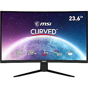 MSI G245CV, 24" Curved Gaming Monitor, 1920 x 1080 (FHD), VA, 1 ms, 100 Hz, FreeSync Premium, HDMI, DP Port, Tilt