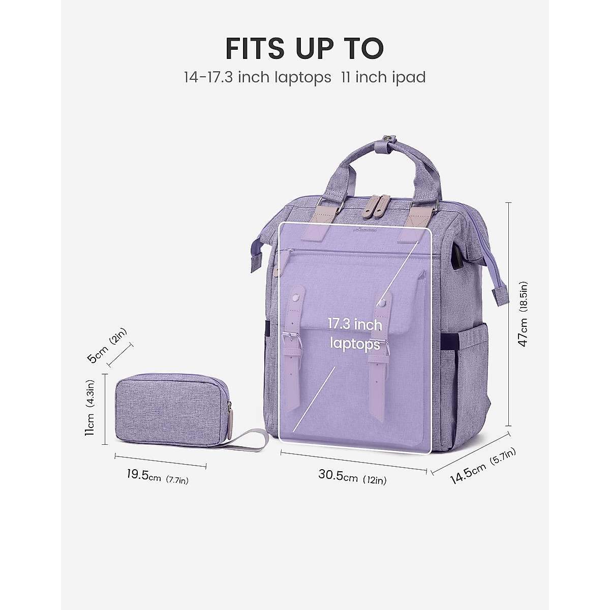 LOVEVOOK Laptop Backpack for Women, Teacher Nurse Bag Work Travel Computer Backpacks Purse,Water Resistant College School Student Bookbag with USB Charging Port, 17.3 inch