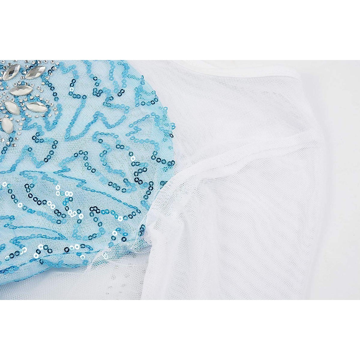 Padete Little Girl Princess Dress Snow Party Queen Halloween Costume Sky Blue with Accessories (7 Years, Sky Blue with Accessories)