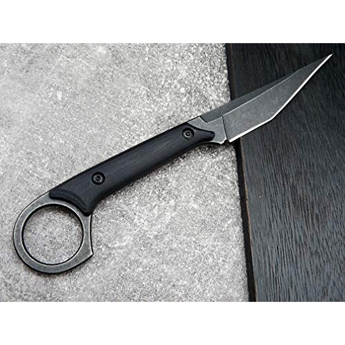 Ccanku C1140 Fixed Blade Claw Knife,D2 Blade G10 Handle EDC Tool Utility Knife for Outdoor, Survival, Hiking, Camping(Black)