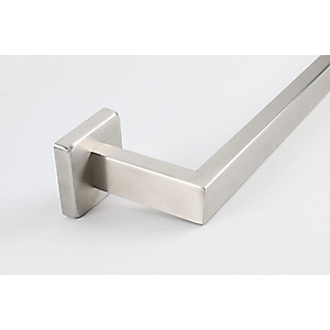 TocTen Bath Towel Rack - Square Base Thicken SUS304 Stainless Steel Towel Bar for Bathroom, Bathroom Accessories Towel Rod Heavy Duty Wall Mounted Towel Holder. (Brushed Nickel, 16)