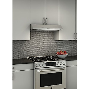 Broan-NuTone BKDEG130SS Sahale 30-inch Under-Cabinet 4-Way Convertible Range Hood with 3-Speed Exhaust Fan and Light, 375 Max Blower CFM, Stainless Steel
