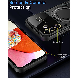 YJZSKRXFAK Case for Samsung Galaxy A13 5G/A04/A04S, Shockproof Magnetic Built-in 360° Kickstand and Camera Lens Protector Heavy Duty Protective Case for Samsung Galaxy A13 5G/A04/A04S Rose Gold