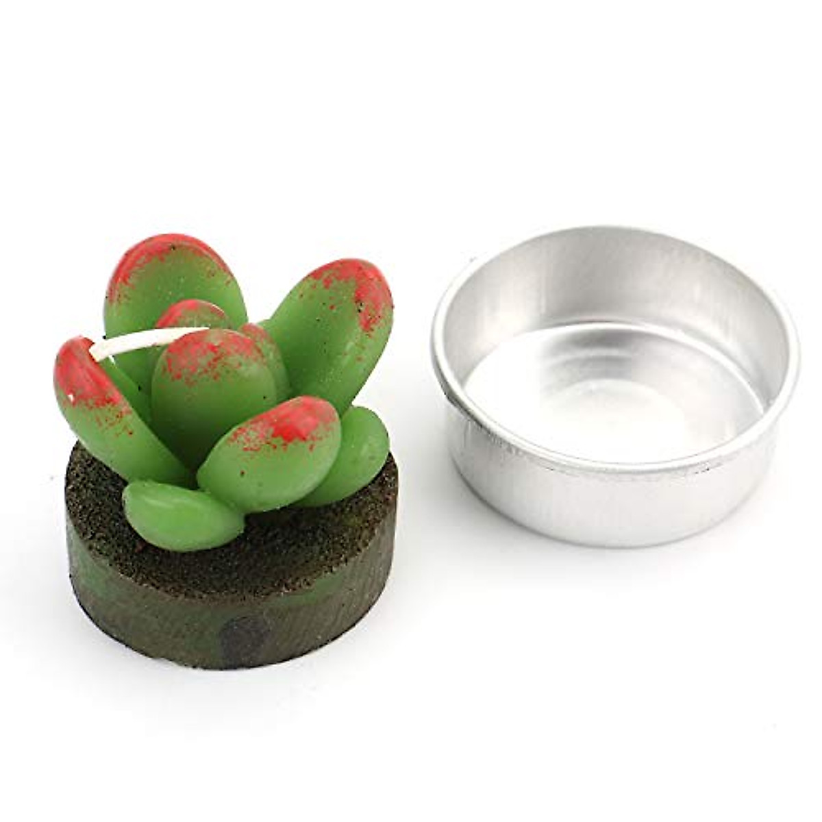 Lawei 18 Pack Cactus Tealight Candles - Handmade Delicate Succulent Mini Plants Candles - Perfect for Home Decor Candles Festival Wedding Props and House-Warming Party