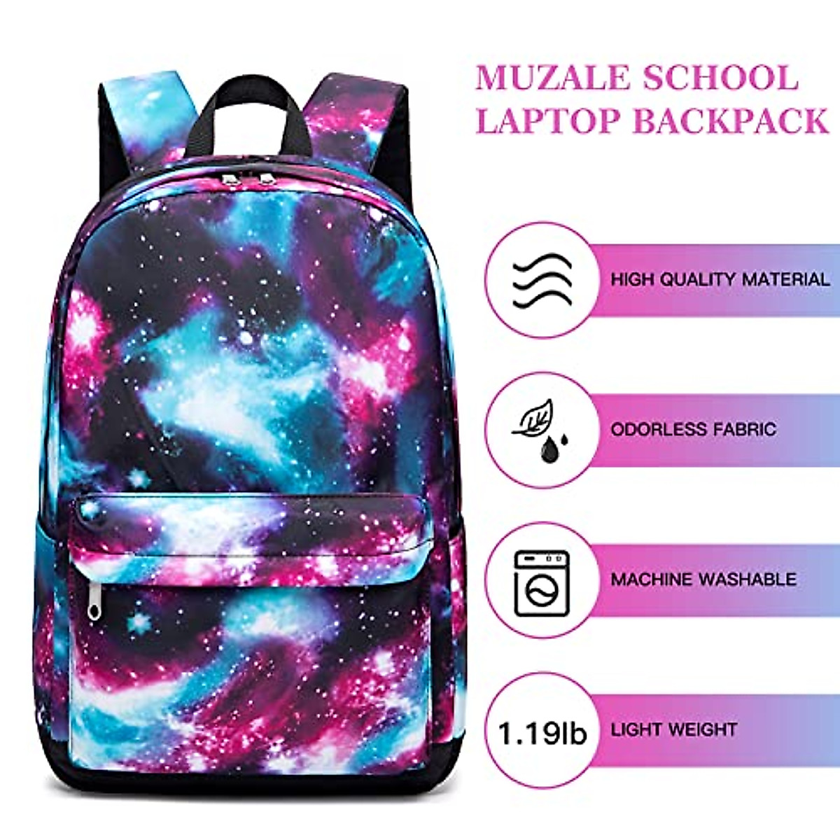 Backpack for Girls - School Backpack for Girls & Teen Girls Water Resistant Backpack with Laptop & Bottle Side Pockets Bookbag for Elementary Middle High School School Bag for Gym Sports