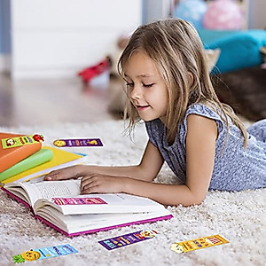 Scented Bookmarks Kids Scratch and Sniff Bookmarks Fruit Food Theme Bookmarks Sayings Bookmarks Assorted Scented Bookmarks Cute Bookmarks for Kids, Students, Teens, Food Lovers, 10 Styles (30 Pieces)