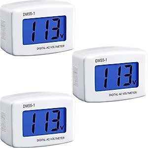 Flat US Plug AC 80-300V LCD Digital Voltmeter Voltage Measuring Monitor, AC 110V 220V Voltage Panel Power Volt Test Monitor Gauge Meter for Household Plug into Outlet to Measure Voltage (3)
