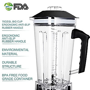 Blender Professional Countertop Blender, 2200W High Speed Commercial Blender for Shakes and Smoothies with 70Oz BPA Free Container, Smoothie Maker for Crushing Ice, Frozen Dessert, and Nuts etc.
