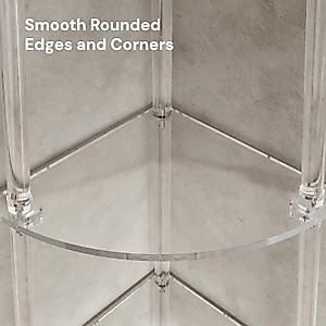 CRTERICX Acrylic Corner Bookshelf, 61" H, 5-Tier Clear Ladder Bookcase for Small Spaces, Multipurpose Corner Shelf for Living Room, Bathroom, Office