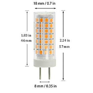 G8 LED Bulb Dimmable 8W Equivalent to 80W-100W Xenon Halogen Bulb, T4 Bi-Pin G8 Base, 120V for Under Counter Kitchen Lighting, Under-Cabinet Light 2 Pack (Warm White)