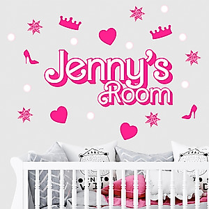 Iconic Style Personalized Wall Decor - Hot Pink Wall Decals Peel and Stick - Perfect Accessories for Women Party - Ideal for Bedroom Decor - Loved by Kids, Girls, Women