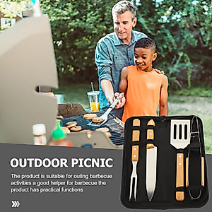 1 Set Set Grill Tool Kit Grilling Tongs Grilling Accessories Kit Barbecue Tools Bbq Tools for Outdoor Grill Bbq Accessories Bbq Cutter Spatula Barbecue Grill Accessories Grill Fork