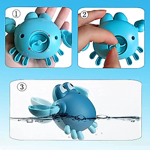 GIFTRRTOY Bath Toys for Toddlers ,Cute Wind-up Swimming Crab Baby Bathtub Toys for 1-3 Years Old 6 to 12 Months Boys Girls & Kids (Multi-Colors 4 Pcs)
