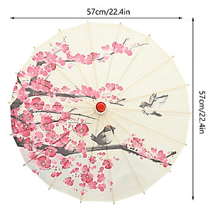Gadpiparty Oiled Paper Umbrella Chinese Classical Plum Blossom Paper Umbrella Parasol Art Dance Japanese Umbrella Wedding Bridal Party Photo Prop Decorations
