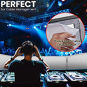 Pyle DJ Booth Foldable Cover Screen - Portable Event Facade Front Board Video Light Projector Display Scrim Panel with Folding Steel Frame Stand, Stretchable Material - PDJFAC12 (48"x24.2"x46" White)