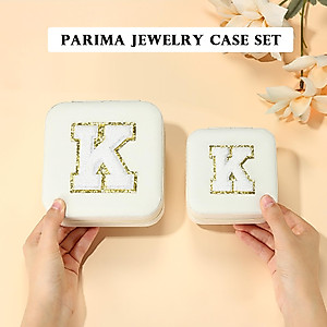 Parima Birthday Gifts for Women -2 Pieces Travel Jewelry Case Set, Travel Gifts Friend Gifts for Women Personalized Gifts Unique Gifts Christmas Gifts for Women Personalized Jewelry Boxes for Women