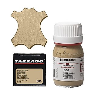 Tarrago Quick Color Dye Leather and Canvas Repair - 25 ml Leather Shoe Dye for Dyeing of Leather Footwear, Bags, Shoes, Jackets, Purses & More - Dark Beige #606