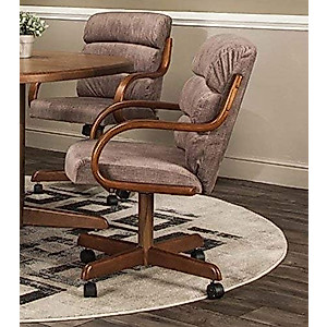 Caster Chair Company Hamilton Swivel Tilt Caster Dining Arm Chair in Tawny Microsuede (1 Chair)