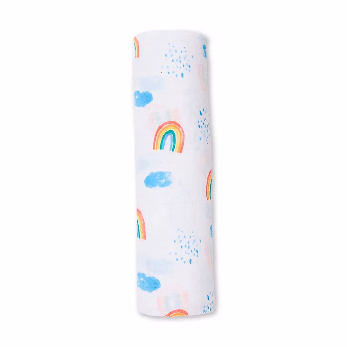 Lulujo Baby Swaddle Blanket| Unisex Softest 100% Cotton Muslin Swaddle Blanket| Neutral Receiving Blanket for Girls & Boys | 47in x 47in Rainbow Sky
