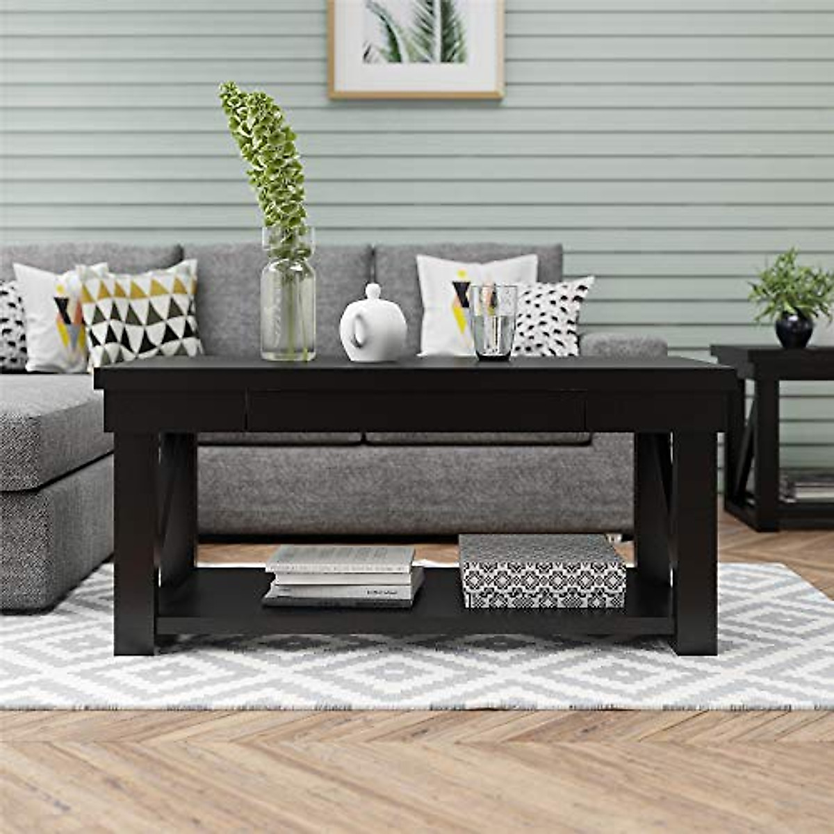 Ameriwood Home Crestwood, Black Coffee Table