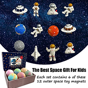 Galaxy Bath Bombs for Kids with Surprise Inside - Organic Bubble Bath Bombs with Educational Outer Space Planet Toys. Gentle, Natural & Kids Friendly - Birthday Gifts for Kids, Halloween Party Favors