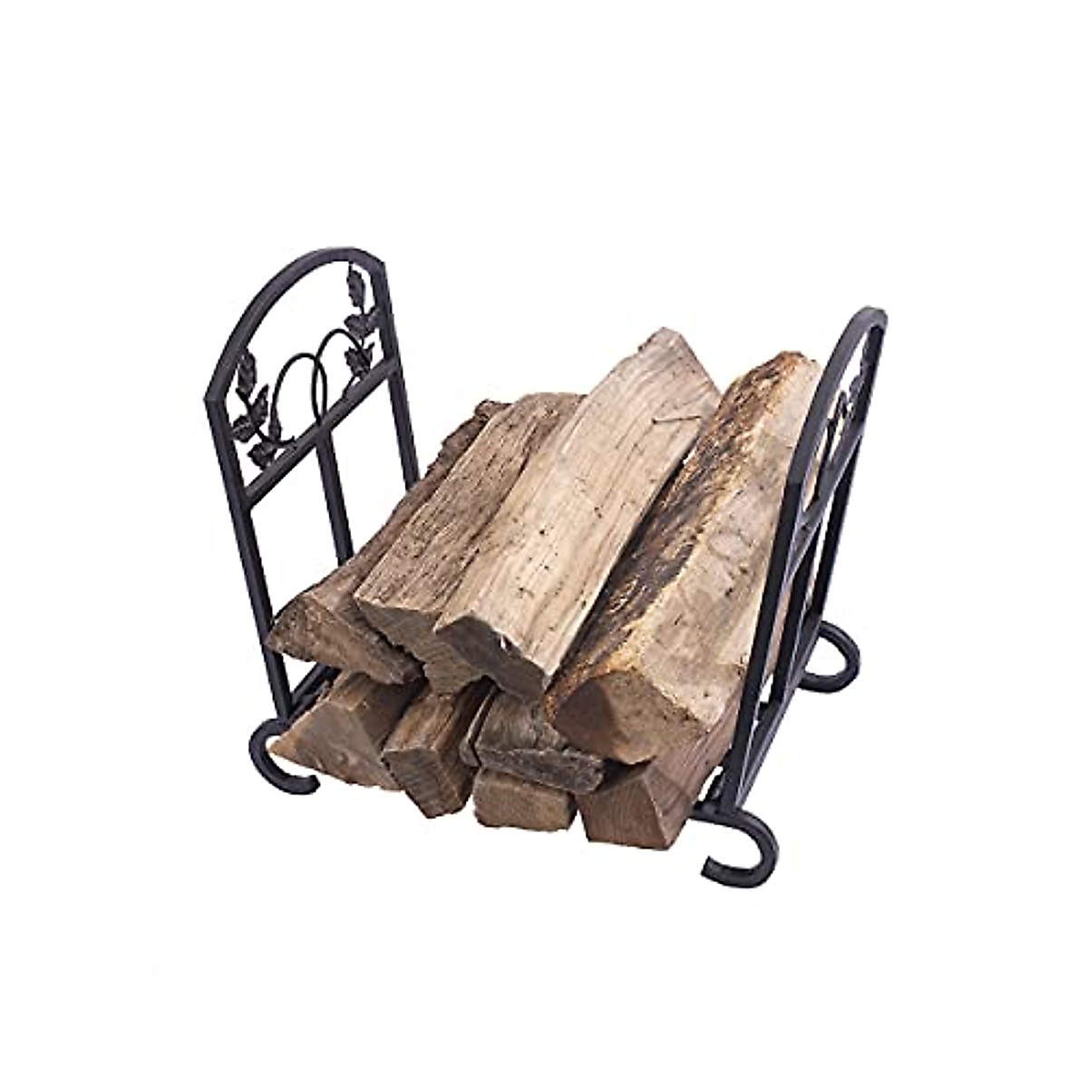 Blue Sky Outdoor Living Indoor/Outdoor Folding Firewood Rack Storage Holder, Black