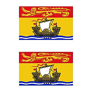Two Pack New Brunswick Flag Sticker Decal Self Adhesive Vinyl Canada nb Province Made in USA