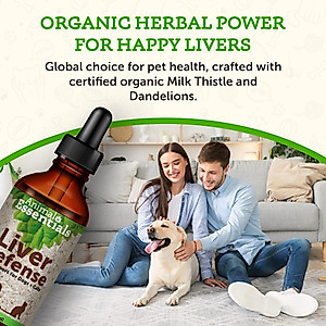 Animal Essentials Liver Defense for Dogs & Cats - Liver Support, Milk Thistle, Dandelion, Liquid Supplement, Detox Blend, Liver Cleanser - 2 Fl Oz