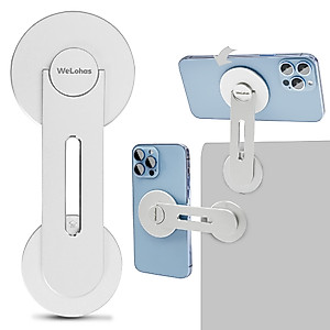 WeLohas Magnetic Phone Holder for Laptop,Continuity Camera Mount for iOS 16/macOS 13 Ventura,Suitable for iMac,Desktop Computer,Tesla Model 3/X/Y/S & iPhone 14/13/12,Adjustable Laptop Phone Holder