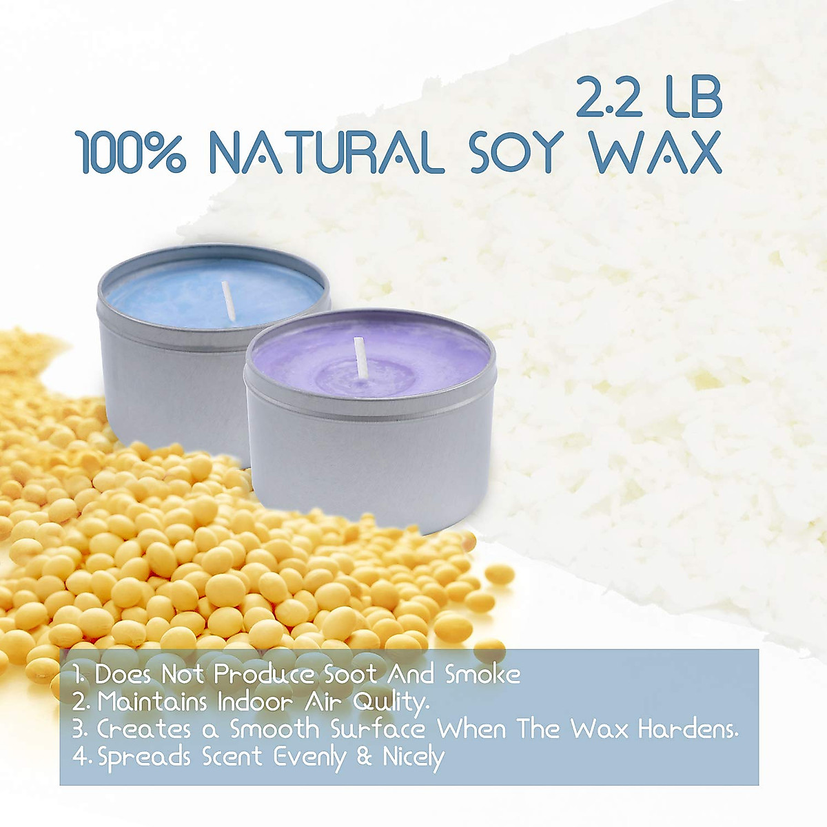 YRYM HT Candle Making Kit – Easy to Make Colored Candle Soy Wax Kit Include Wax, Rich Scents, Dyes, Wicks, Tins & More