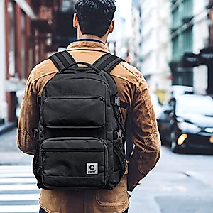 G4Free Travel Work Laptop Backpack for Men Women Heavy Duty Water Resistant Casual Business Daypack Fits 15.6 Inch（Black）