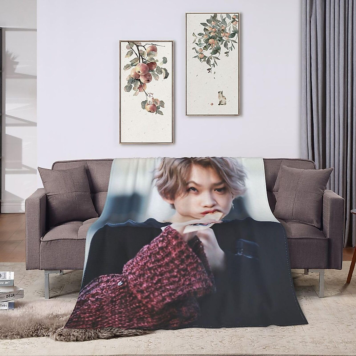 Stray Kids Lee Felix Blanket Ultra-Soft Micro Fleece Blankets Throw Blankets Decoration Gift for Decor Home Sofa,Office,Dormitory Bed car Camp Couch All Seasons