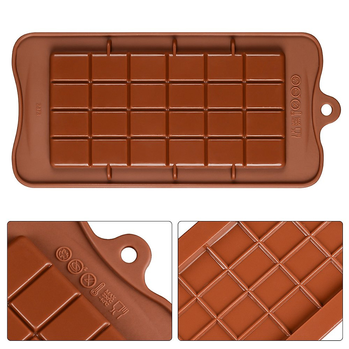 Silicone Break Apart Chocolate Molds - Candy Protein and Energy Bar Silicone Mold