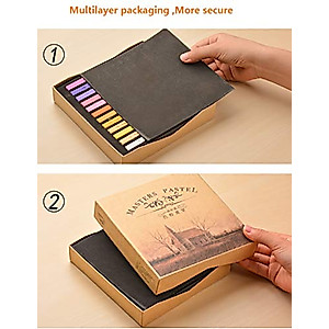 Non Toxic Artist Pastels,Square Soft Pastels Set,Chalks 12/24/36/48 Colors Soft Dry Pastel Artist Chalk Pastel Sticks for Office School Art Drawing Painting Supplies Professional Art Pastel (12Pcs)