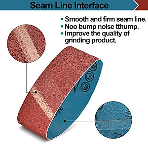 Trivd Frol 18Pcs 3 x 21 Inch Sanding Belts, 40/80/120/150/240/400 Assorted Grits Aluminum Oxide Sandpaper For Belt Sander Woodworking Metal Paint Polishing