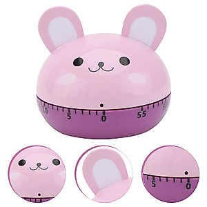Cabilock Animal Cooking Timer Kitchen Animal Cooking Timer Cute Bunny Mechanical Timer Wind Up Countdown Timer Alarm for Baking Study Classroom Time Management (Purple) Kitchen Countdown Timer